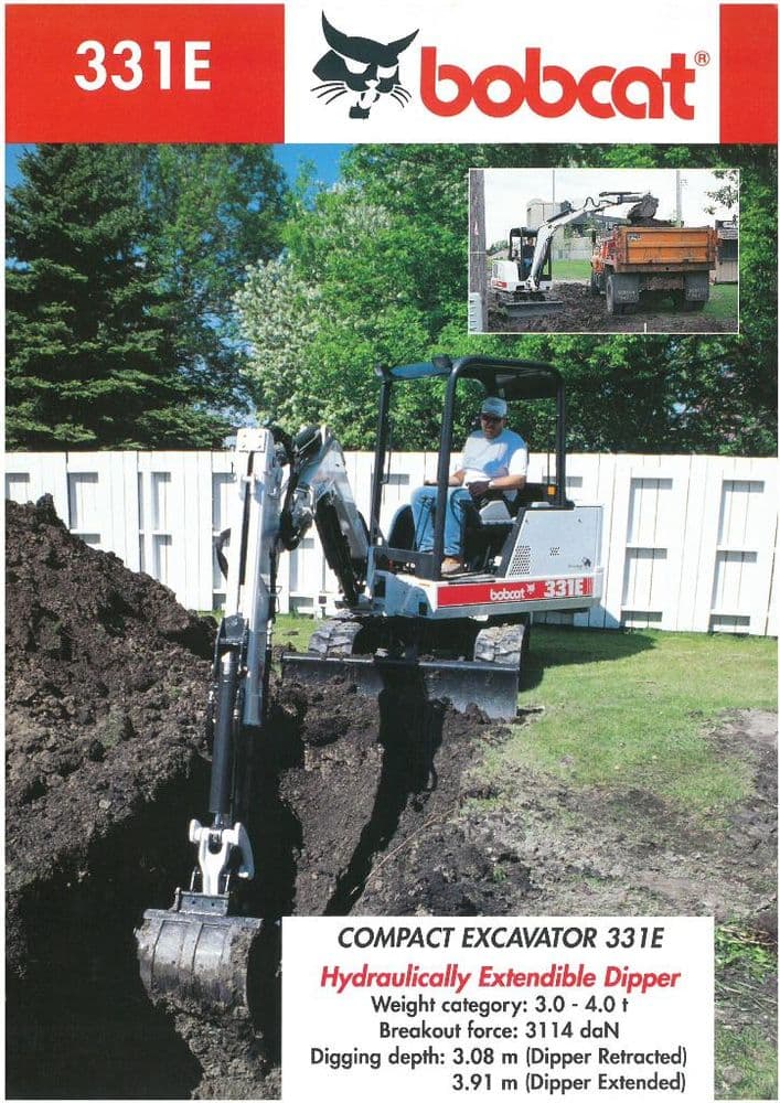 Bobcat Compact Excavator 331E Brochure