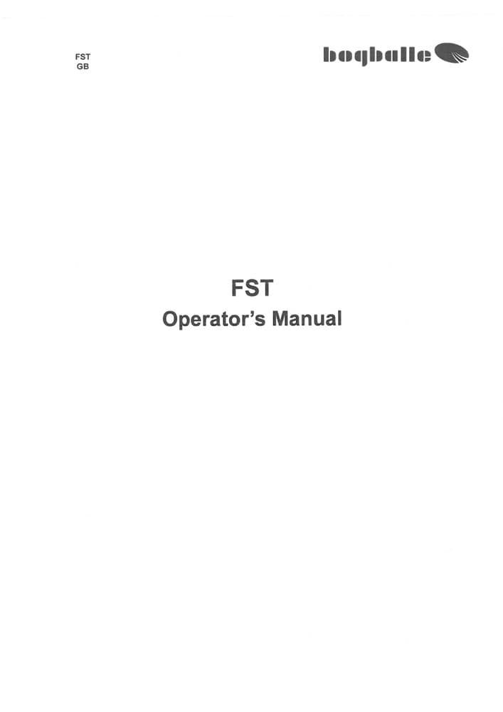 Bogballe Salt & Sand Spreader FST220 Operators Manual and Spreading Charts