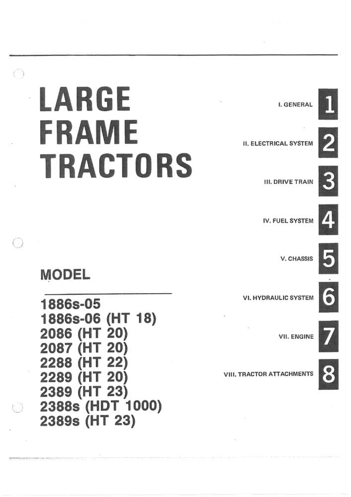 Bolens Iseki Tractor Large Frame 2086 HT20 1886S-06 HT18 & 1886S-05 ...