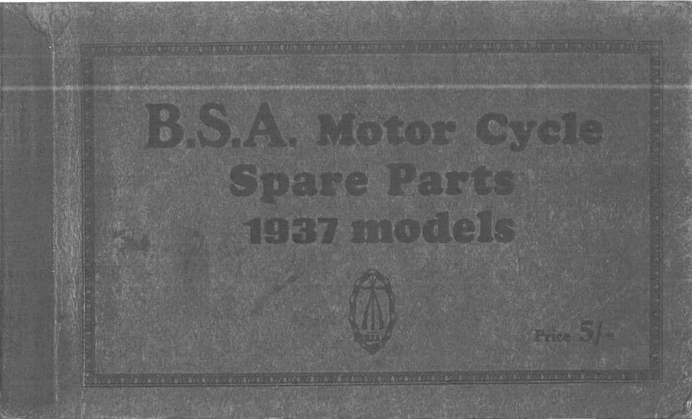 BSA Engine 1937 Parts Manual