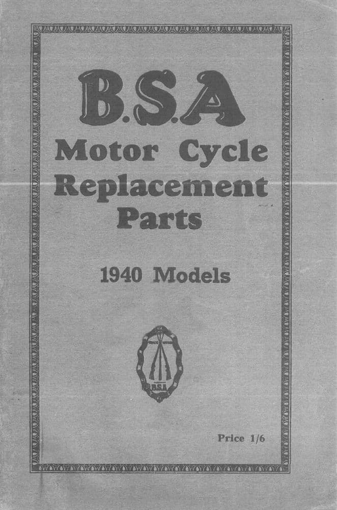 BSA Engine 1940 Parts Manual