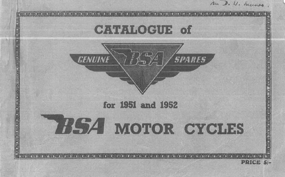 BSA Engine Dandy 70 Parts Manual