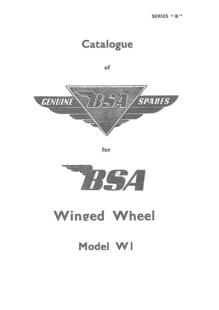 BSA Engine Winged Wheel Model W1 Parts Manual