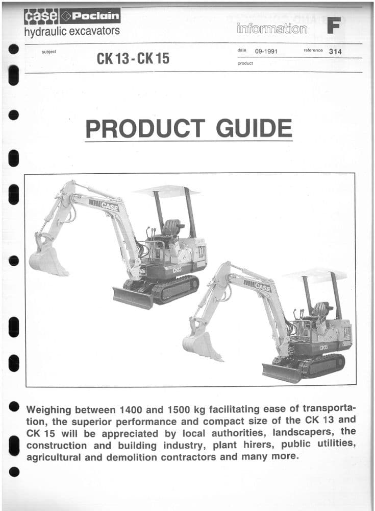 Case CK 13 - CK -15 Product Guide Brochure