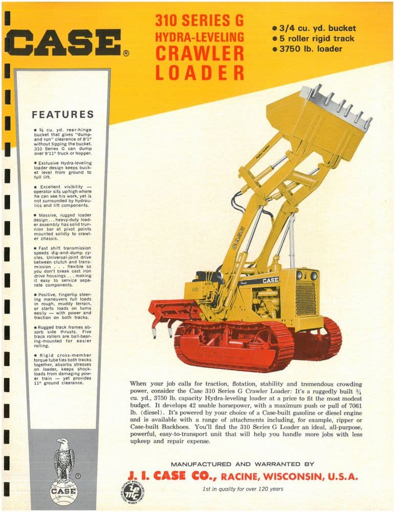 Case Crawler Loader 310 Series G Hydra-Leveling Brochure