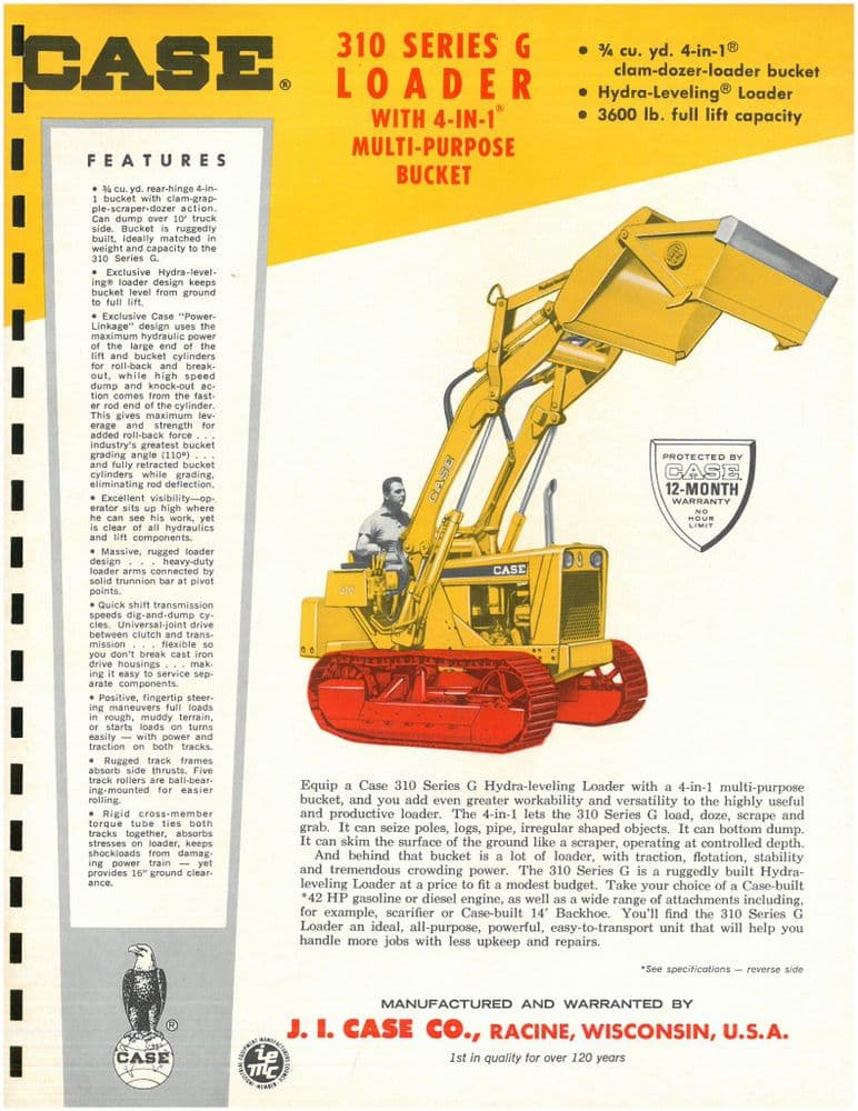 Case Crawler Loader 310 Series G with 4-in-1 Multi-Purpose Bucket Brochure