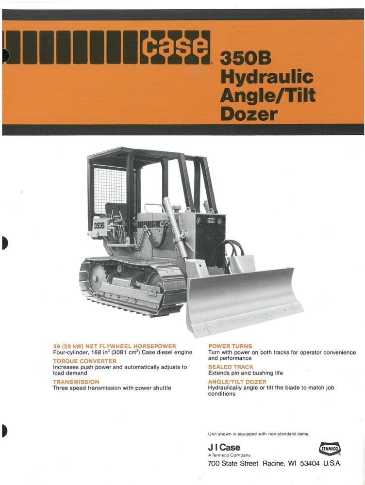 Case Crawler Tractor 350B Dozer Loader Brochure