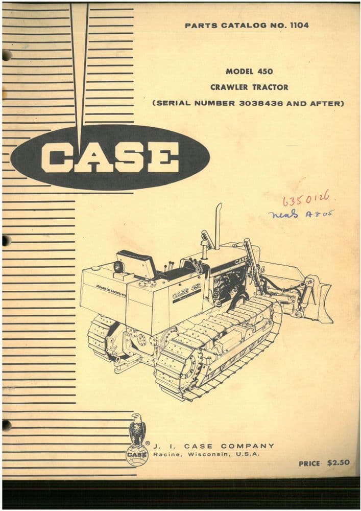 Case Crawler Tractor 450 Parts Manual - ORIGINAL