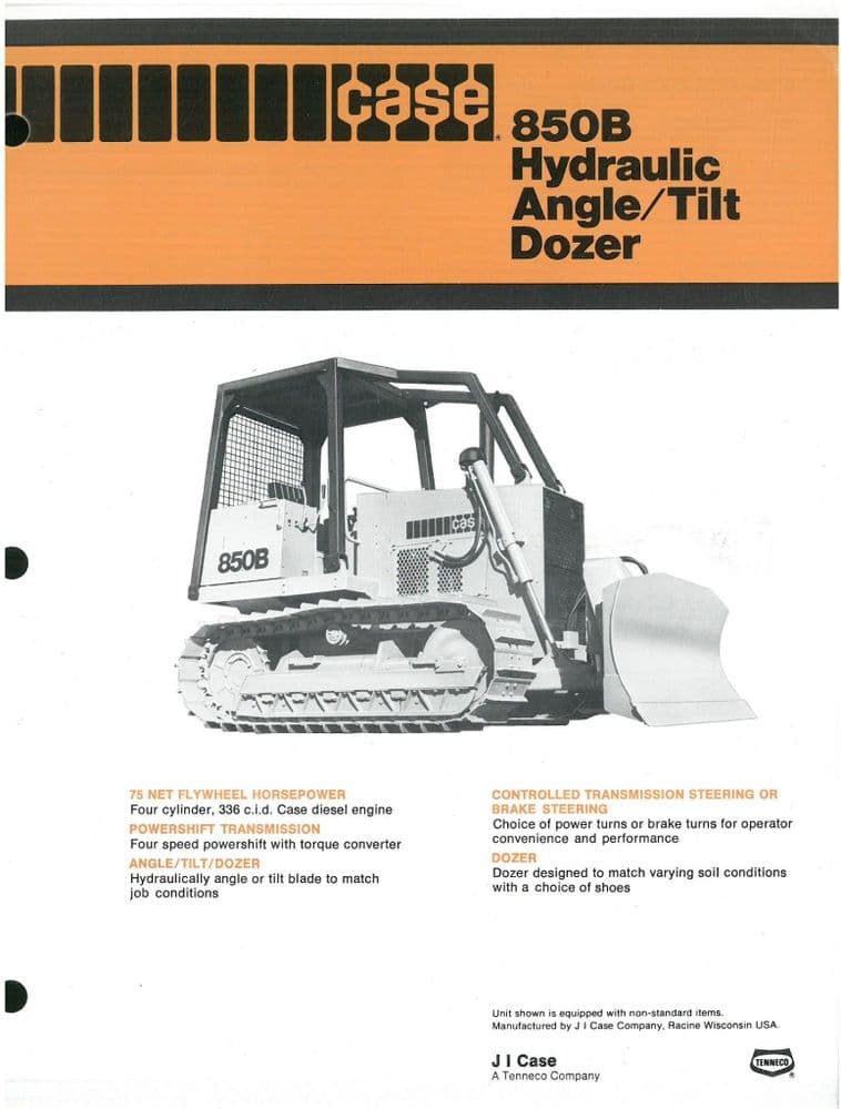 Case Crawler Tractor 850B Angle Tilt Dozer Brochure