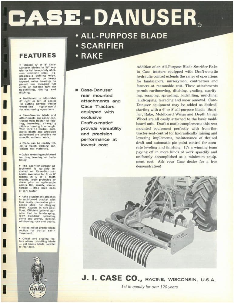 Case Danuser All Purpose Blade Scarifier & Rake Brochure
