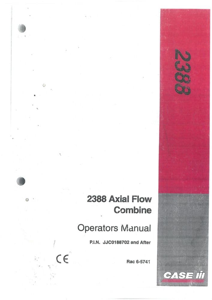 Case IH Combine 2388 Axial Flow Operators Manual