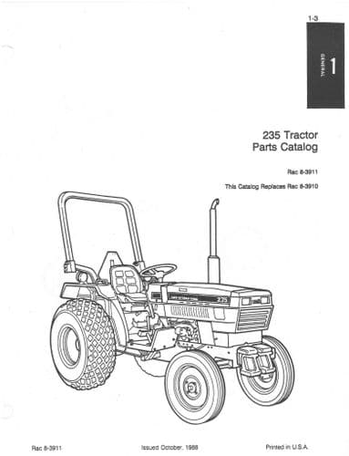 Case IH Tractor 235 Parts Manual