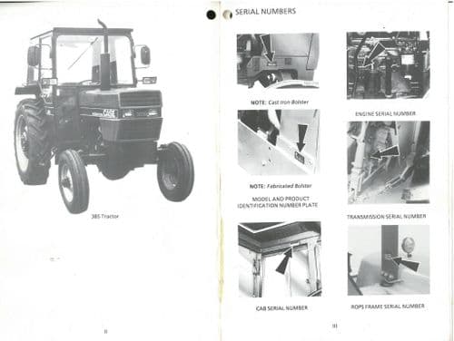 Case IH Tractor 385 Operators Manual - ORIGINAL MANUAL