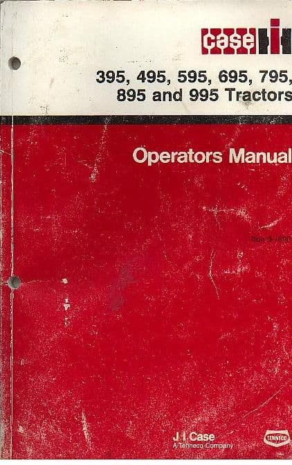 Case IH Tractor 395 495 595 695 795 895 995 Operators Manual - L & XL ...