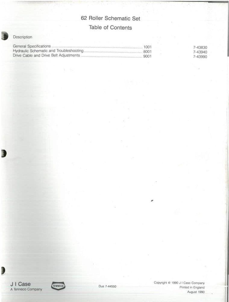 Case IH Tractor 62 Roller Schematic Set Manual