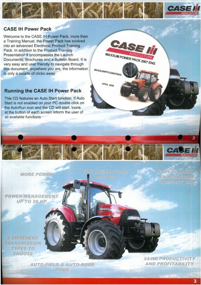 Case IH Tractor Maxxum Power Pack Brochure & Operators Manual