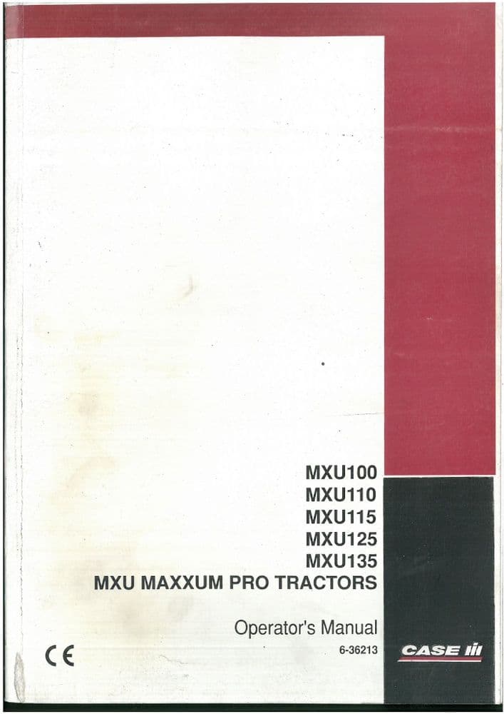Case IH Tractor Maxxum Pro MXU100 MXU110 MXU115 MXU125 MXU135 Operators ...