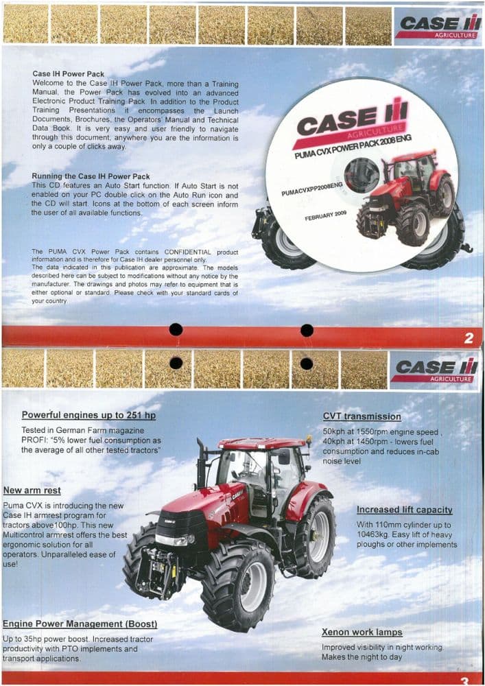 Case IH Tractor Puma CVX Power Pack Brochure & Operators Manual