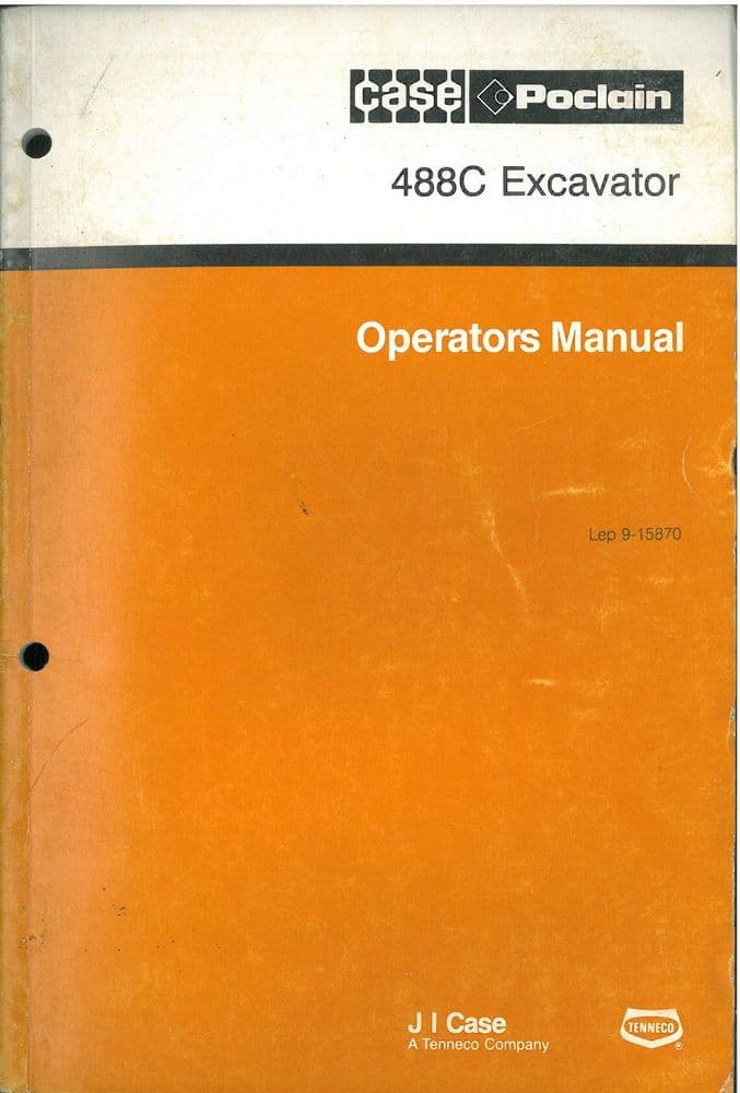 Case Poclain 488C Crawler Excavator Operators Manual