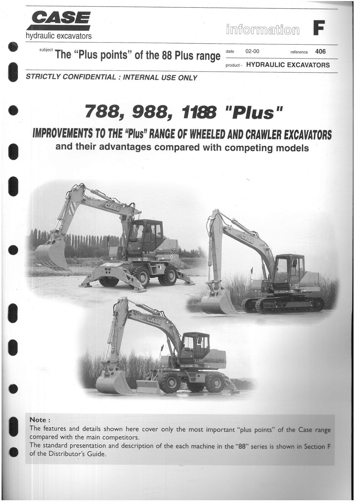 Case Range of Wheeled & Crawler Excavators 788 988 1188 "Plus" Brochure