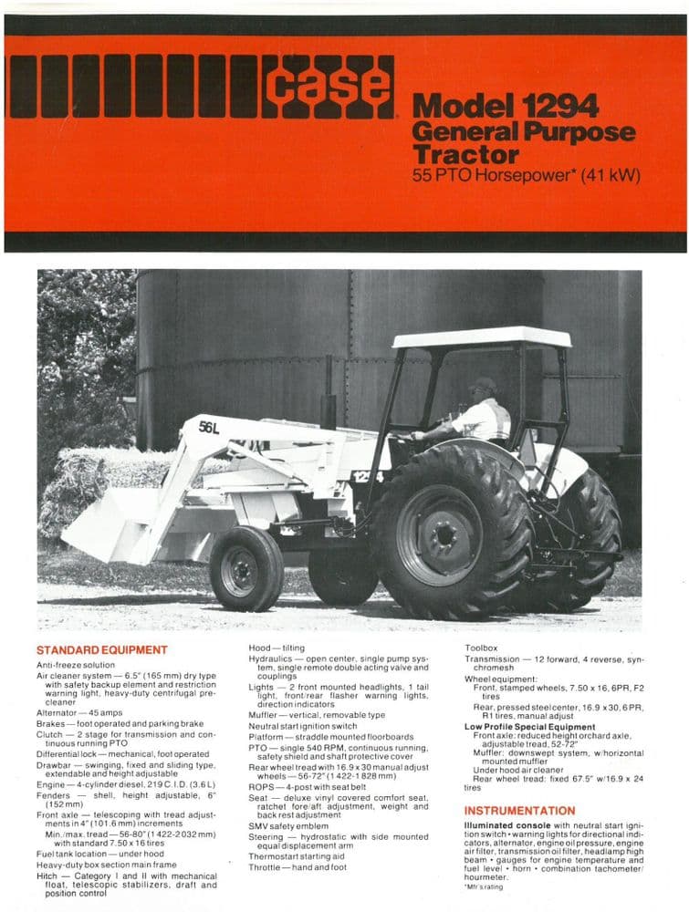 Case Tractor 1294 Brochure