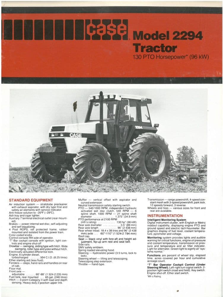 Case Tractor 2294 Brochure