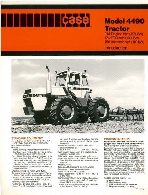 Case Tractor 4490 Brochure