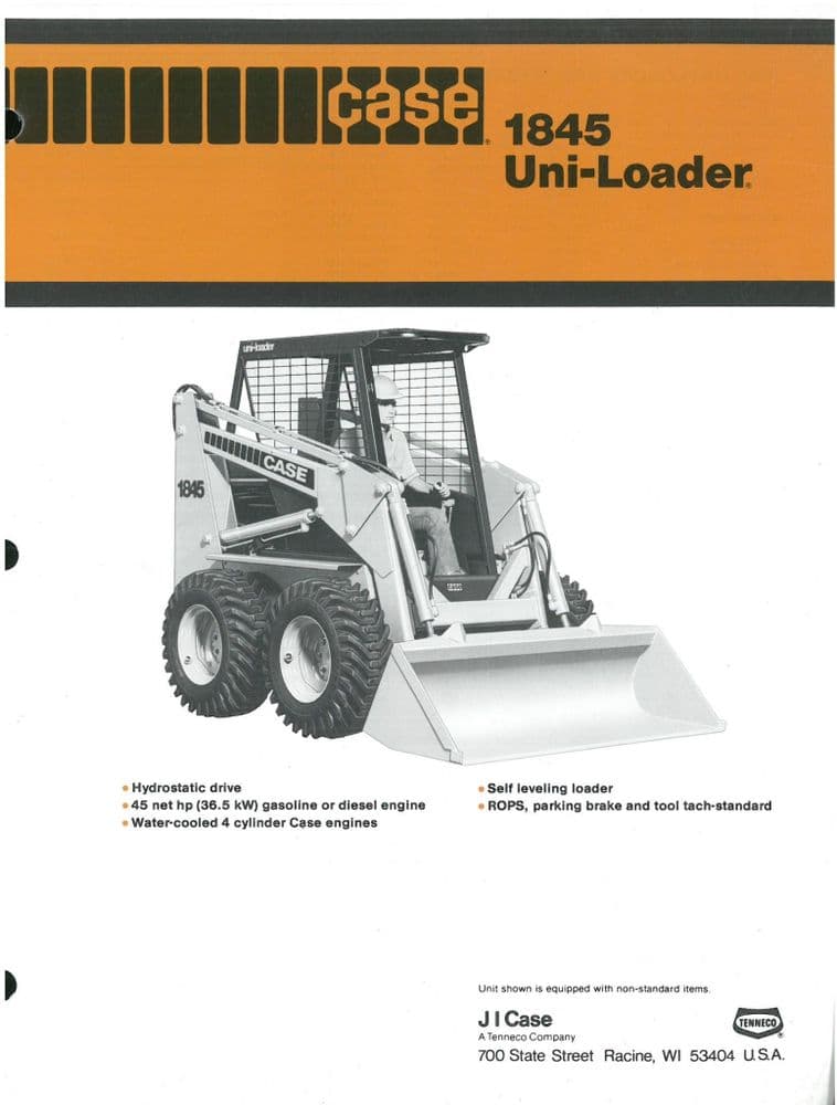 Case Uni-Loader Skid Steer 1845 Brochure