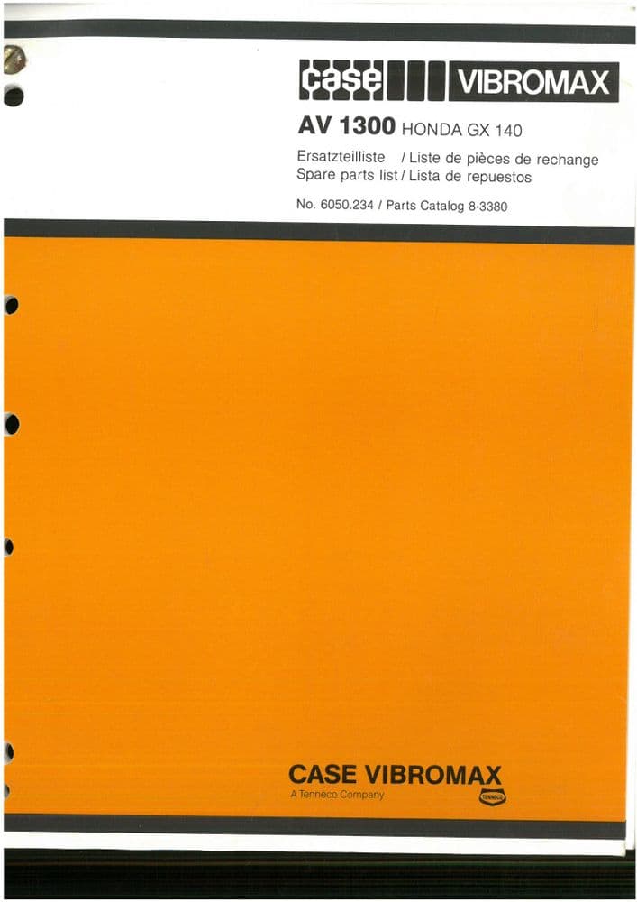 Case Vibromax AV1300 Honda GX 140 Parts Manual AV 1300