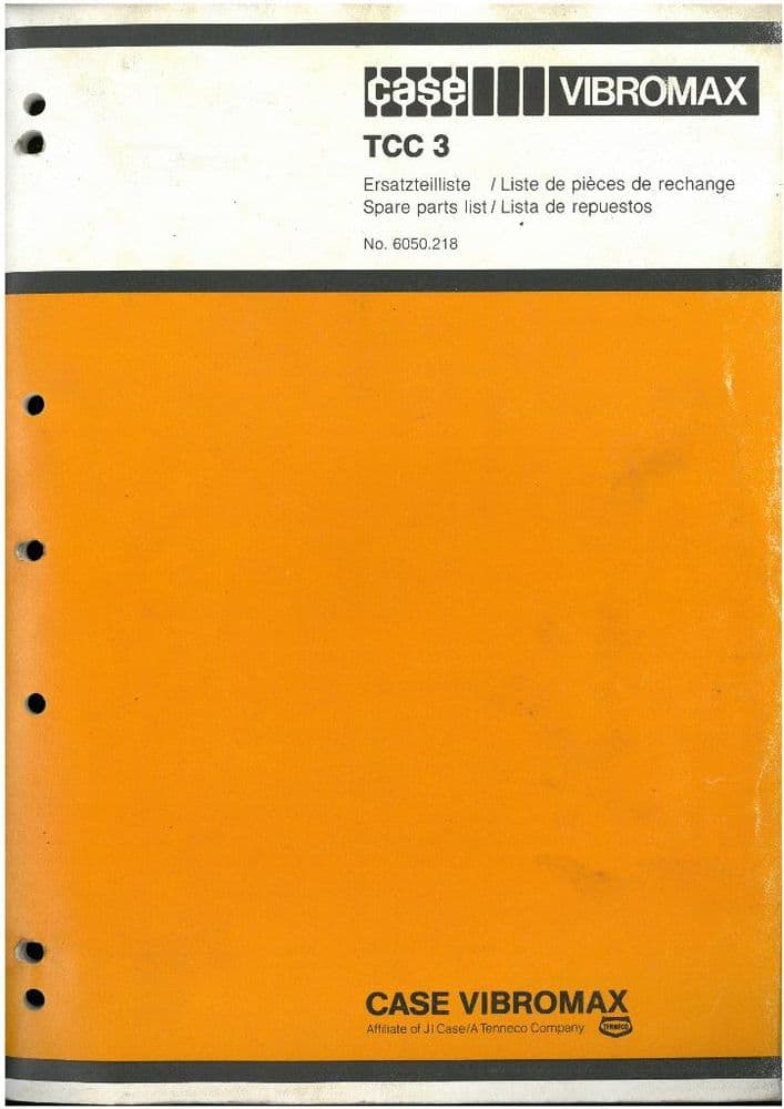 Case Vibromax Road Saw / Joint Cutter - Model TCC3 Parts Manual - TCC 3