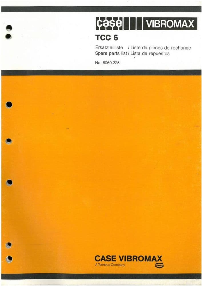 Case Vibromax Road Saw / Joint Cutter - Model TCC6 Parts Manual - TCC 6