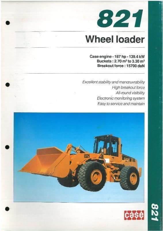 CASE WHEEL LOADER 821 BROCHURE - PB1