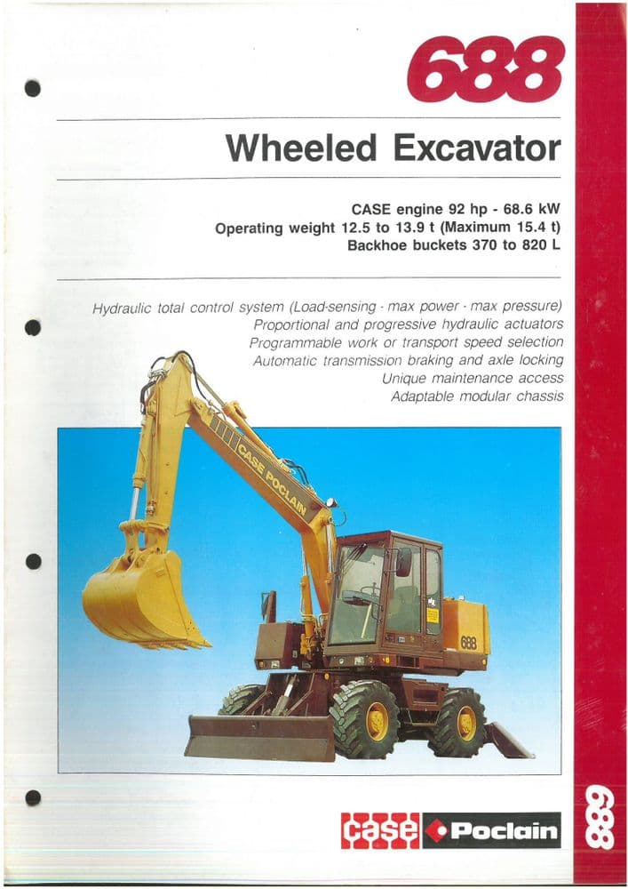 Case Wheeled Excavator 688 Brochure