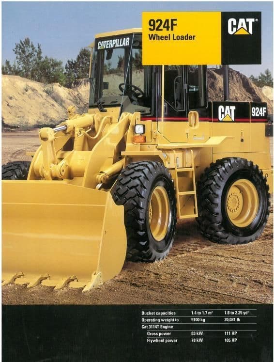 CAT CATERPILLAR 924F WHEEL LOADER BROCHURE