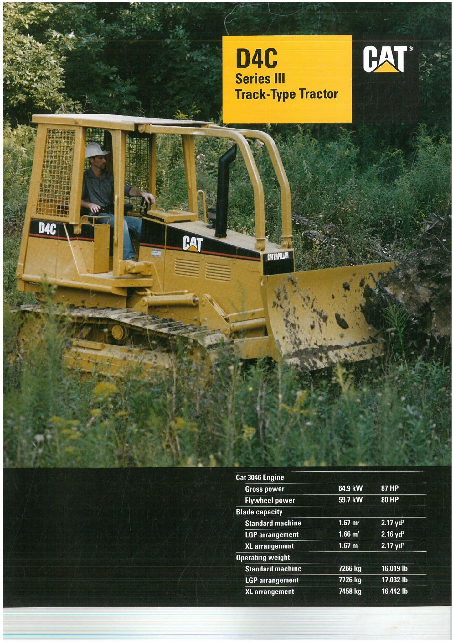 Cat Caterpillar D4C SERIES III Track Type Tractor Brochure - D 4 C Series 3