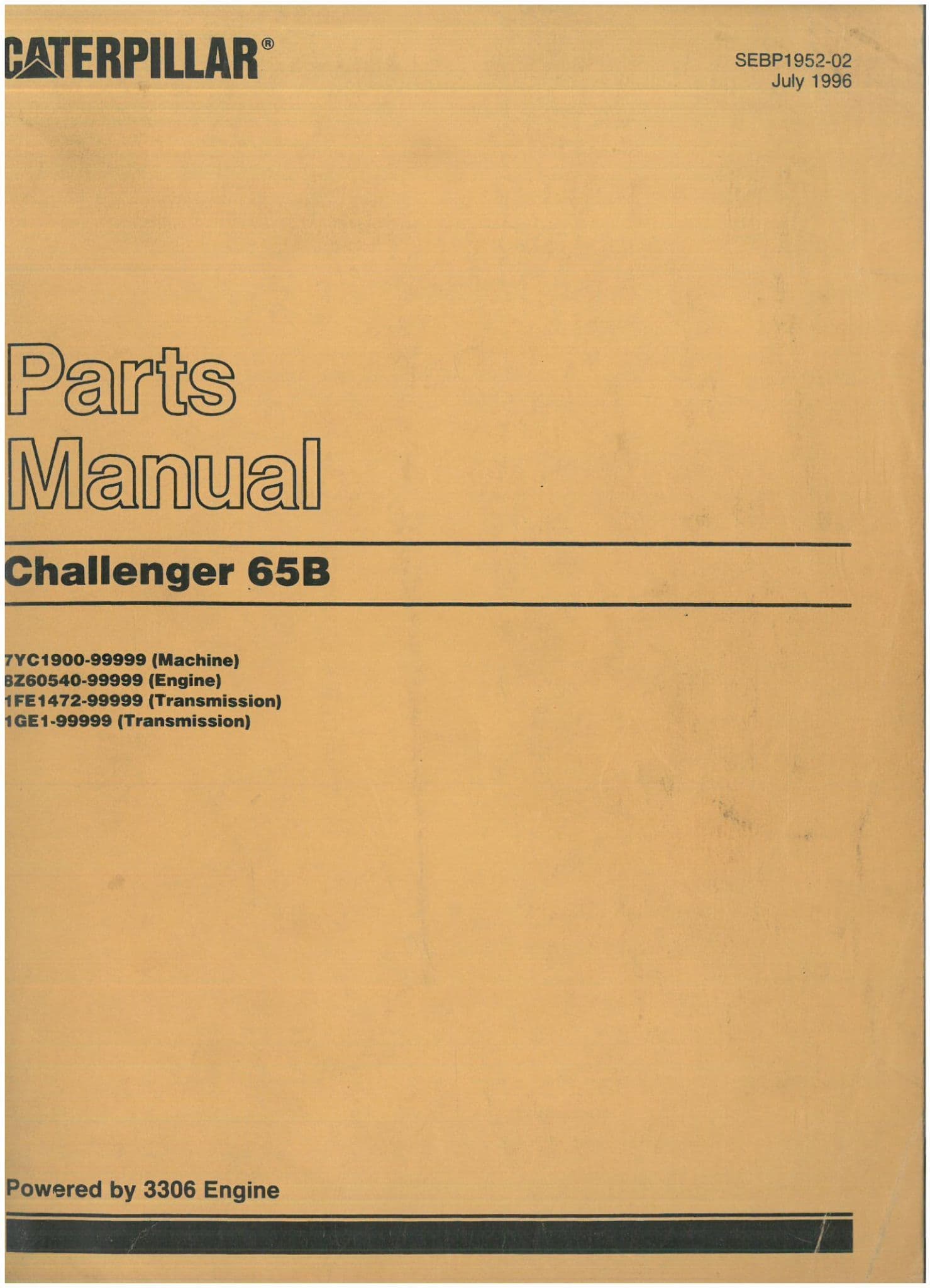 CAT Caterpillar Track-Type Tractor Challenger 65B Parts Manual - ORIGINAL