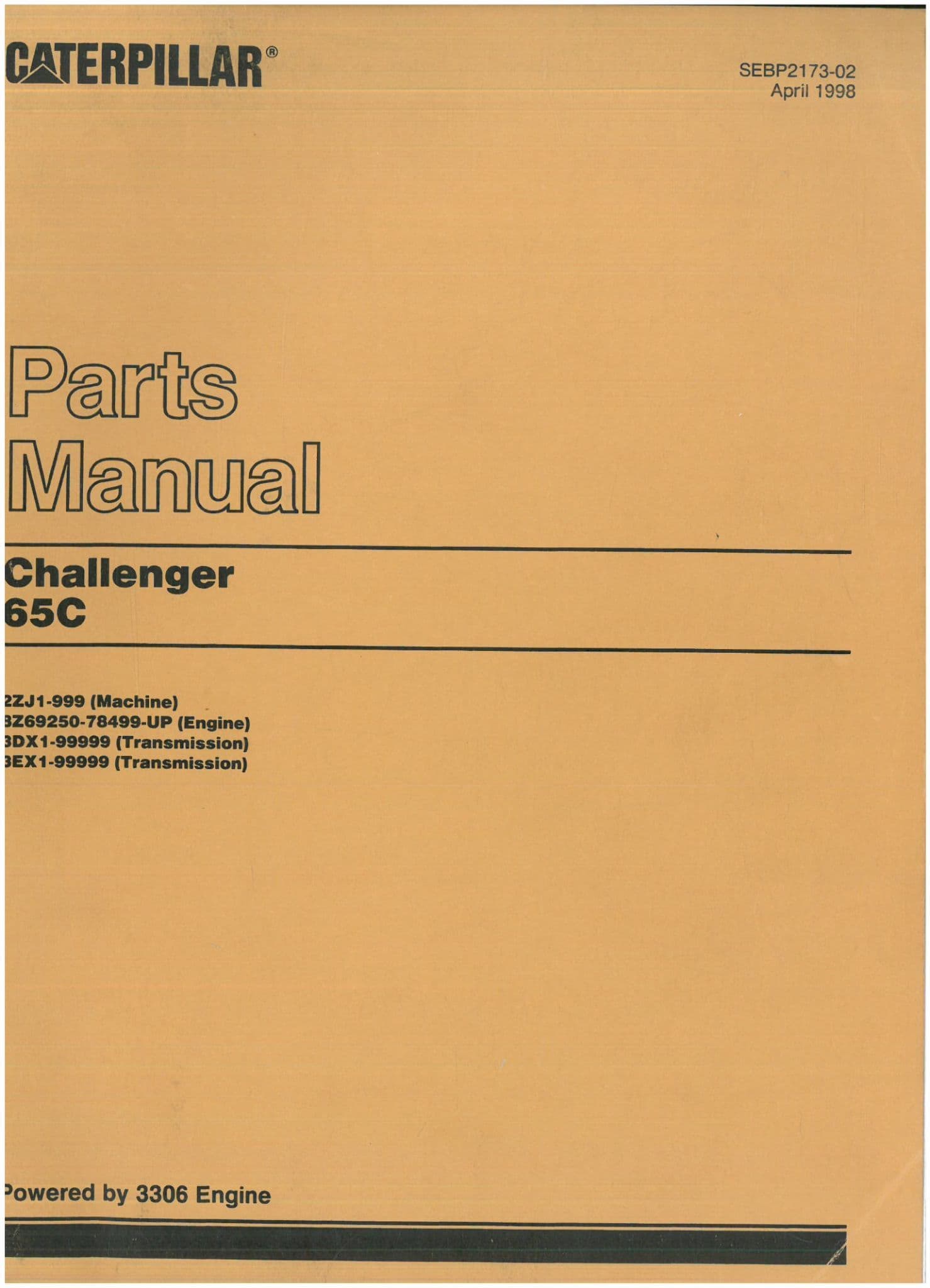 CAT Caterpillar Track-Type Tractor Challenger 65C Parts Manual - ORIGINAL