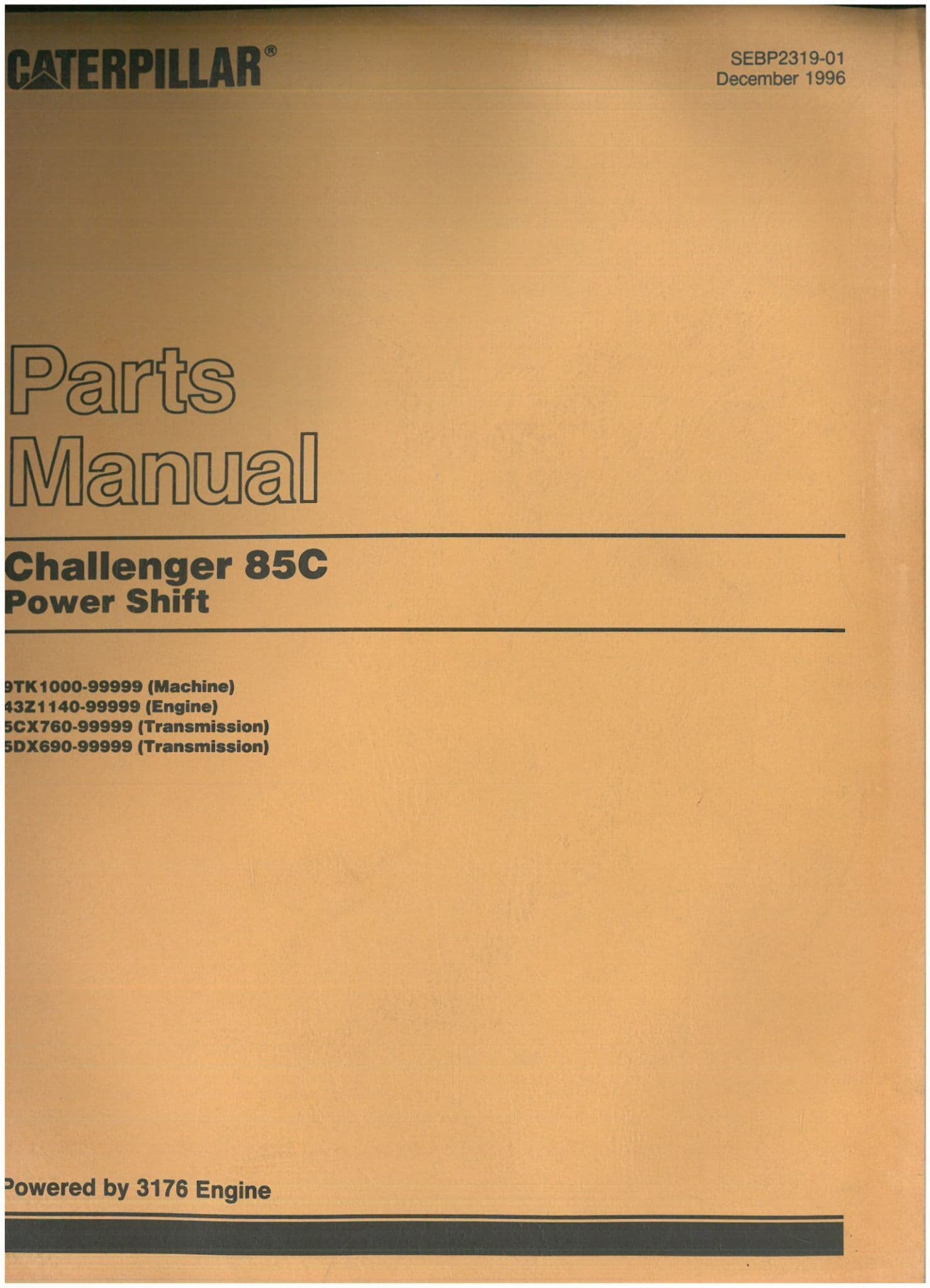 CAT Caterpillar Track-Type Tractor Challenger 85C Power Shift Parts ...