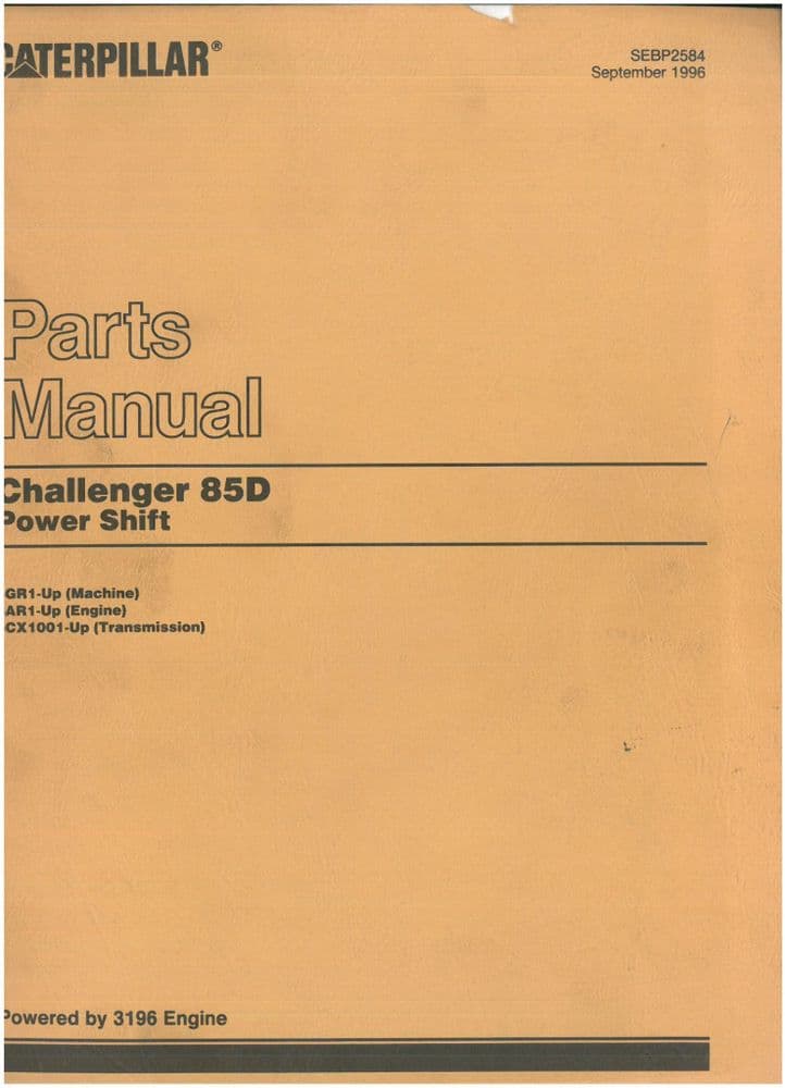 CAT Caterpillar Track-Type Tractor Challenger 85D Power Shift Parts ...