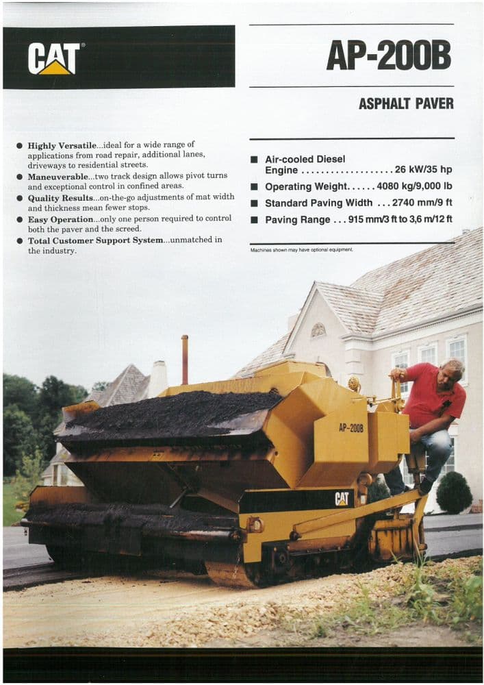 Caterpillar CAT Asphalt Paver AP-200B Brochure