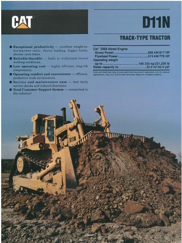 Caterpillar CAT Track Type Tractor D11N Brochure 2