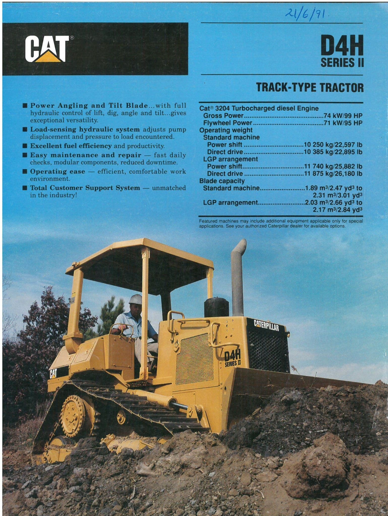 Caterpillar CAT Track Type Tractor D4H Series II Brochure