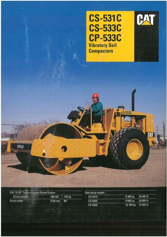 Caterpillar CAT Vibratory Soil Compactor CS 531C - CS 533C - CP 533C ...