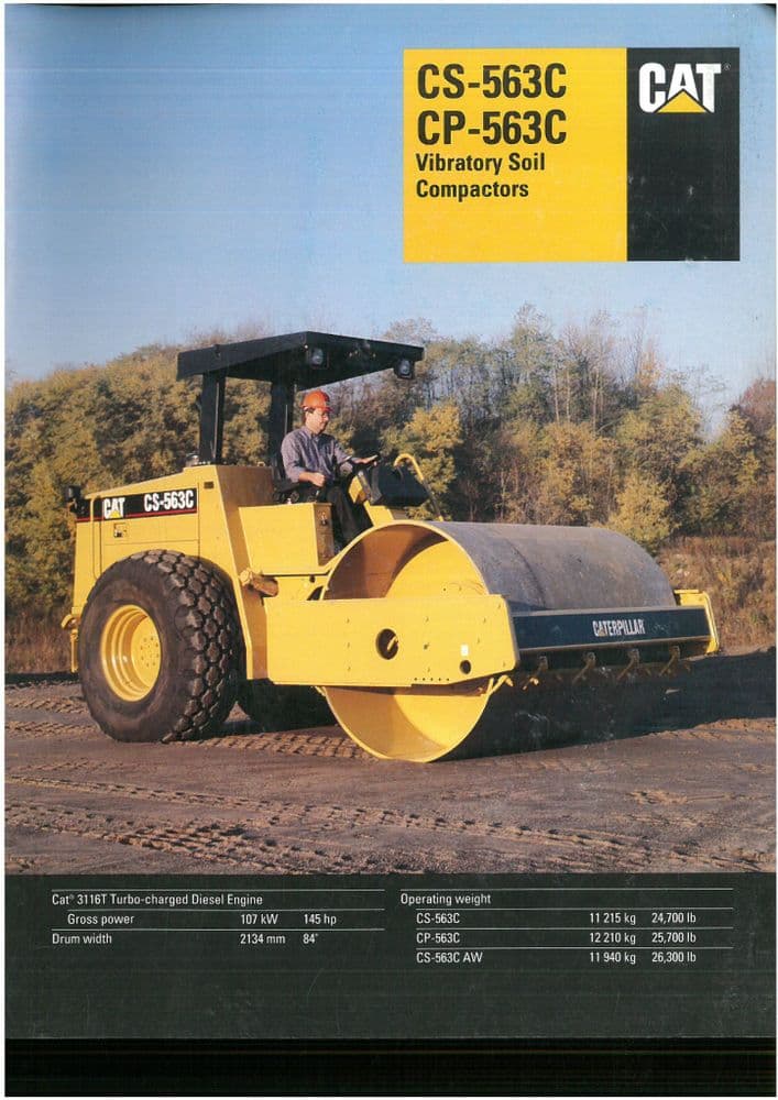 Caterpillar CAT Vibratory Soil Compactor - CS-563C & CP-563C - Brochure