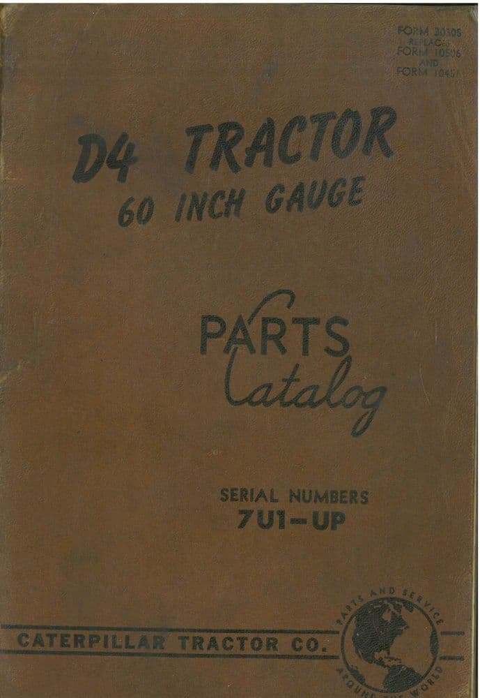 Caterpillar D4 Tractor Parts Manual - ORIGINAL MANUAL