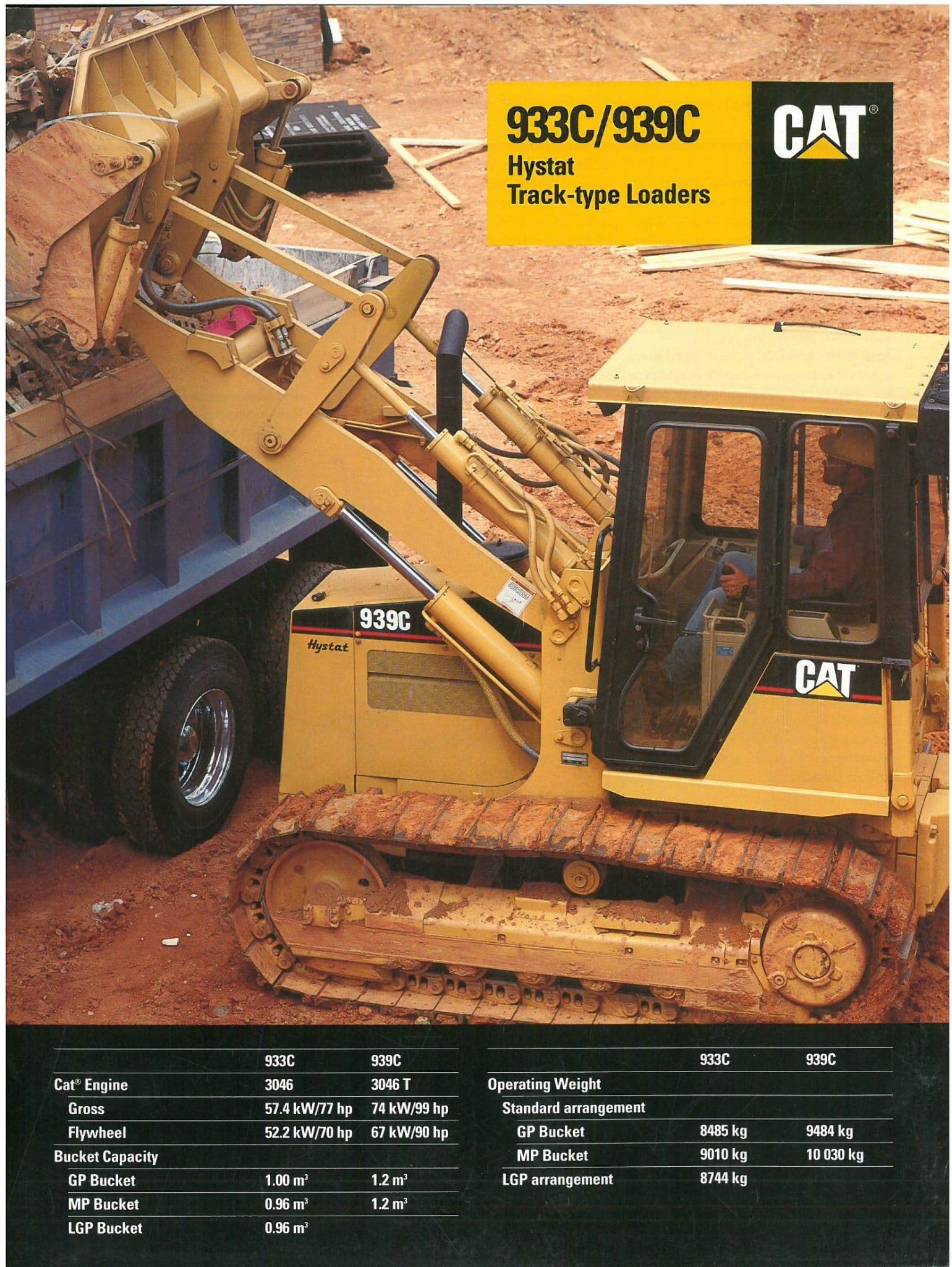 Caterpillar Hystat Track Type Loader Tractor 933C & 939C Brochure