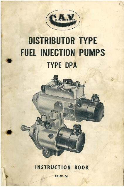 CAV Fuel Injection Pump Type DPA Instruction Manual