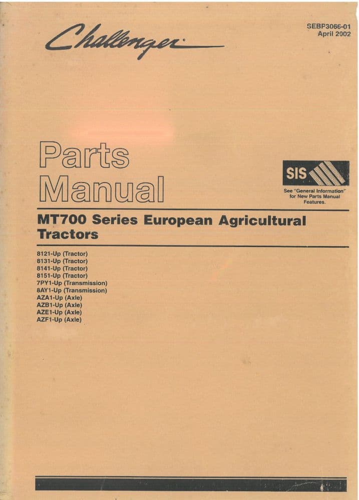Challenger Tractor MT700 Series - MT735 MT745 MT755 MT765 Parts Manual ...