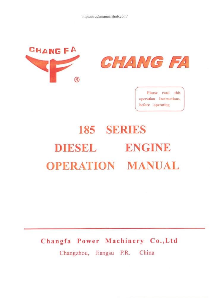 Chang Fa Diesel Engine 185 Series Operators Manual