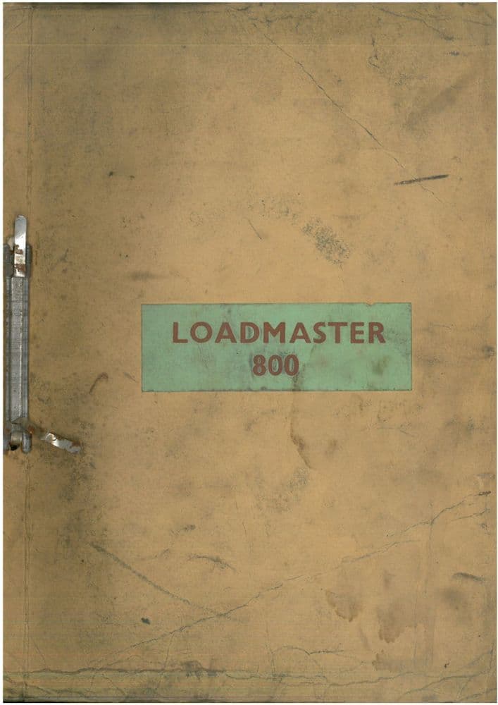 Chaseside Loadmaster 800 All-Hydraulic Shovel Parts Manual